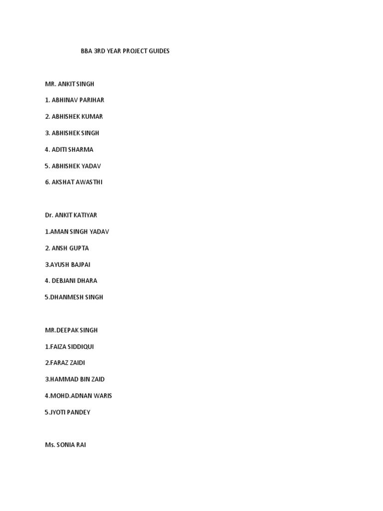 Bba 3rd Year Project | PDF