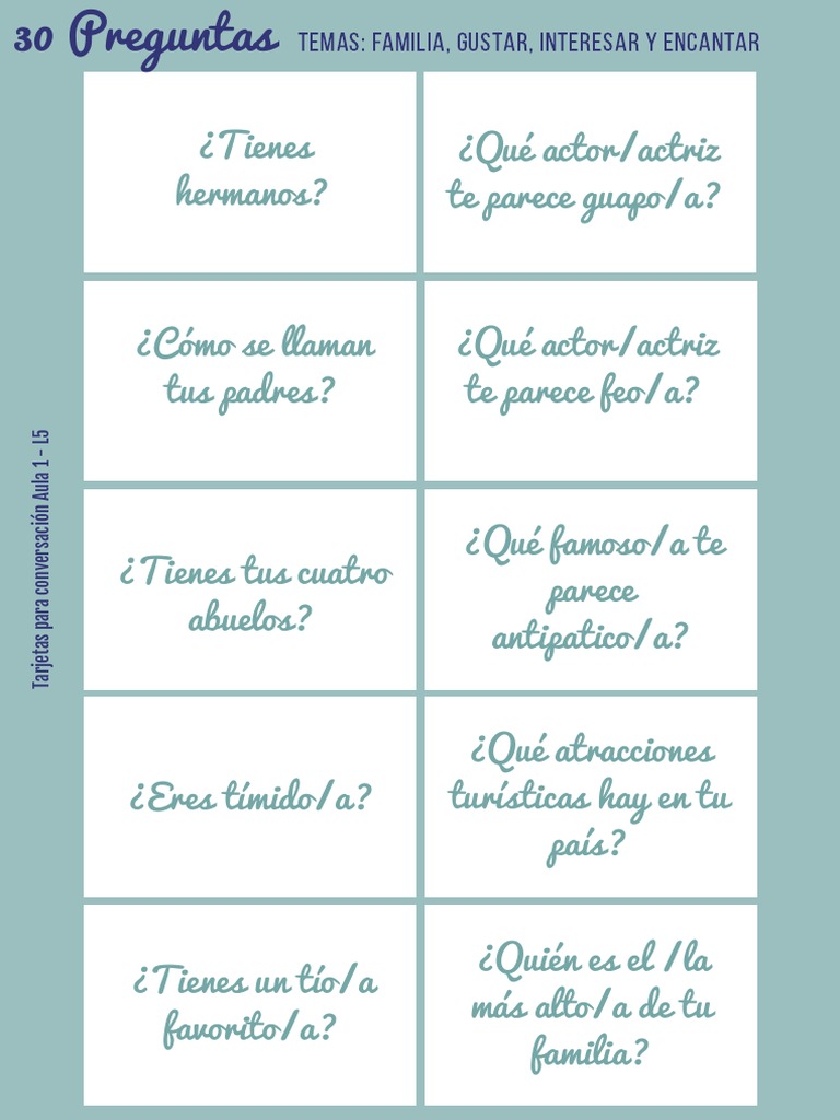 Conversación A1 - Flashcard 3 | PDF