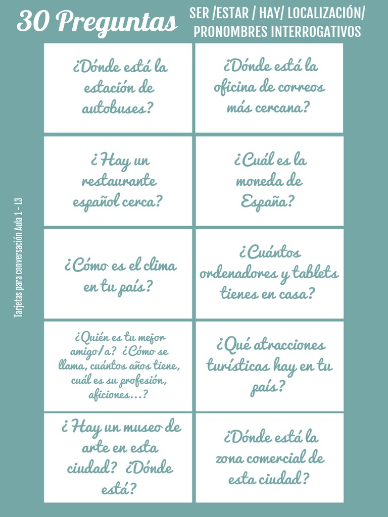 Conversación A1 - Flashcard 2 | PDF