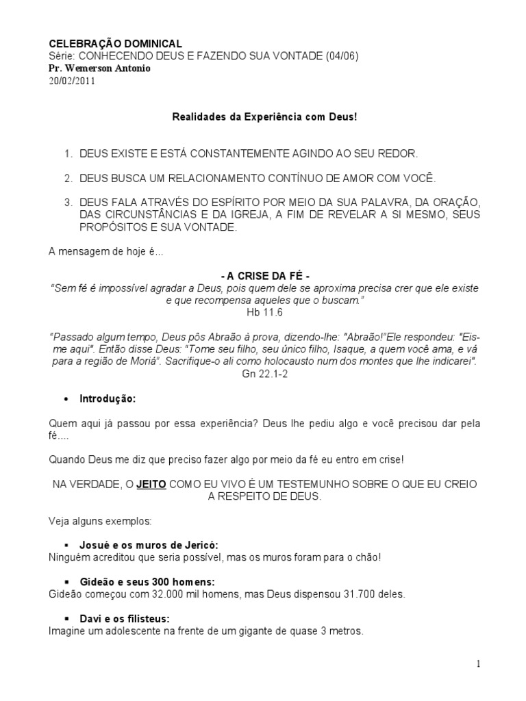 Conhecendo Deus e Fazendo Sua Vontade 4 | PDF | Fé | Abraão