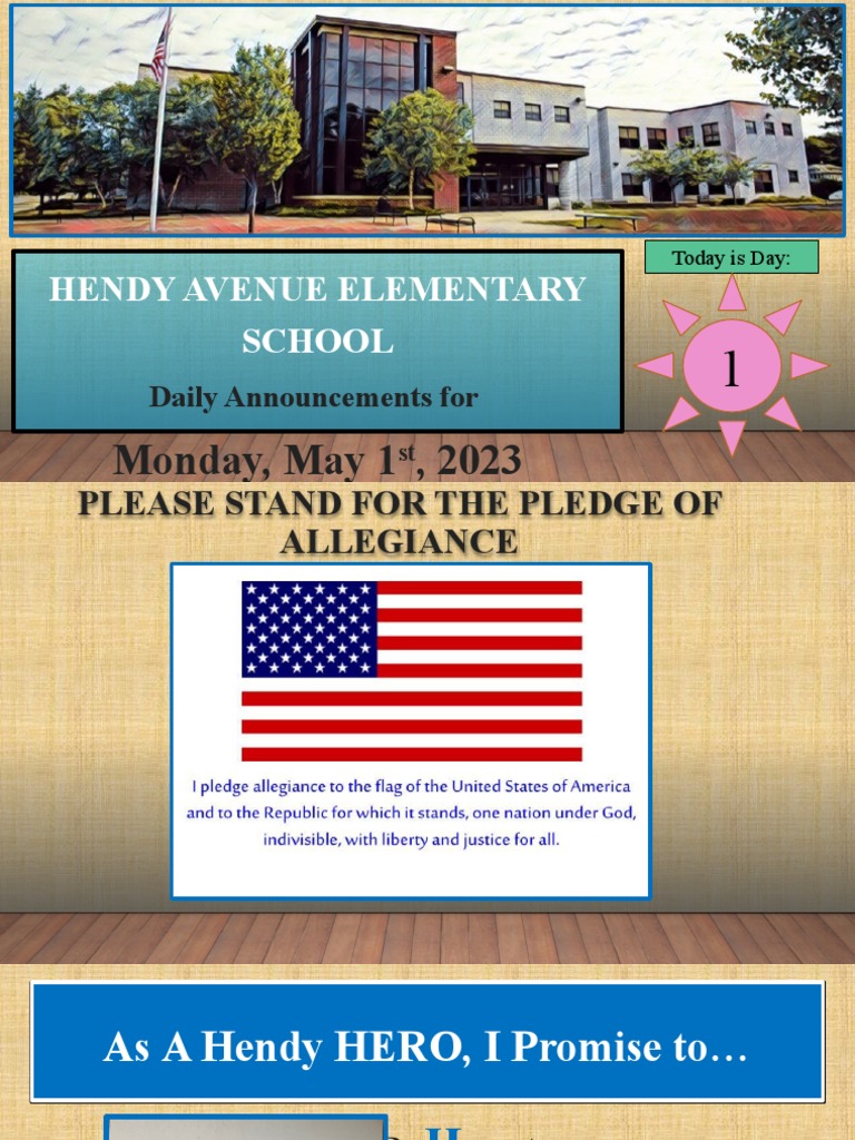 Hendy Avenue Elementary Announcements | PDF | Phonaesthetics