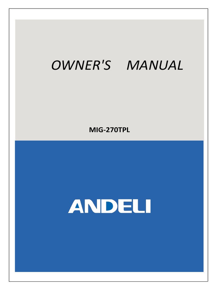 Andeli Mig-270tpl | PDF | Welding | Construction