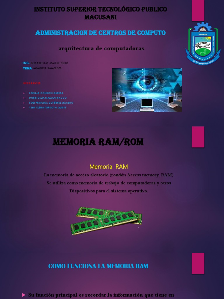 Memoria RAM y ROM: Tipos y Funciones | PDF