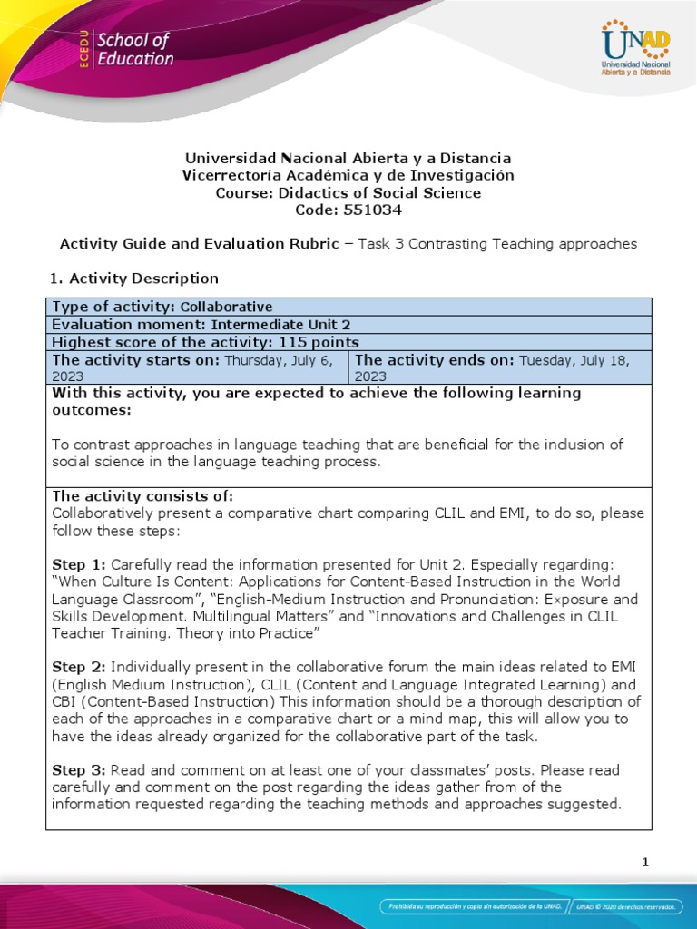 Activity Guide and Evaluation Rubric - Unit 2 - Task 3 - Contrasting ...
