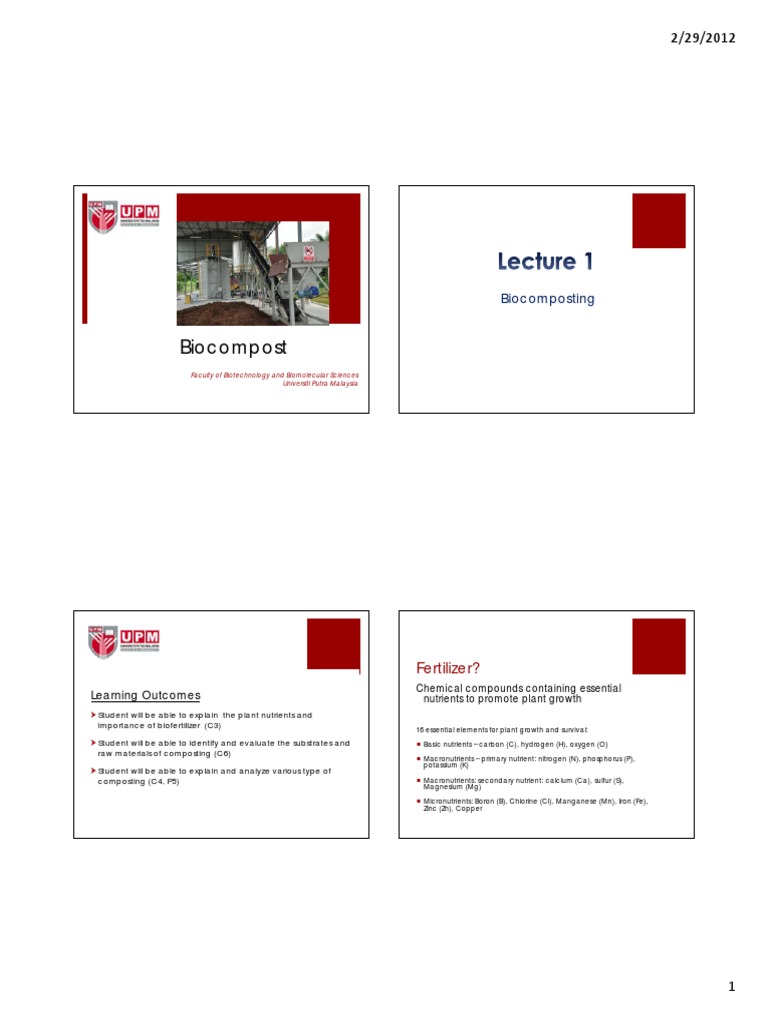 BioCompost Module Lecture Notes-1 | PDF | Compost | Soil