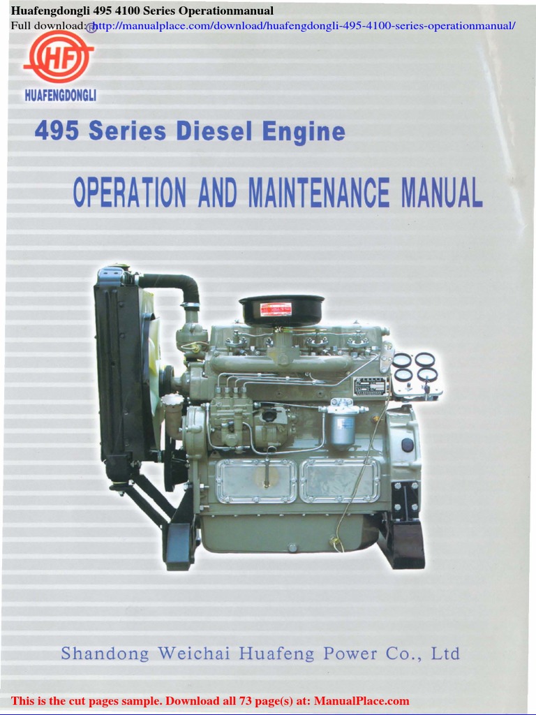 Huafengdongli 495 4100 Series Operationmanual | PDF | Diesel Engine ...