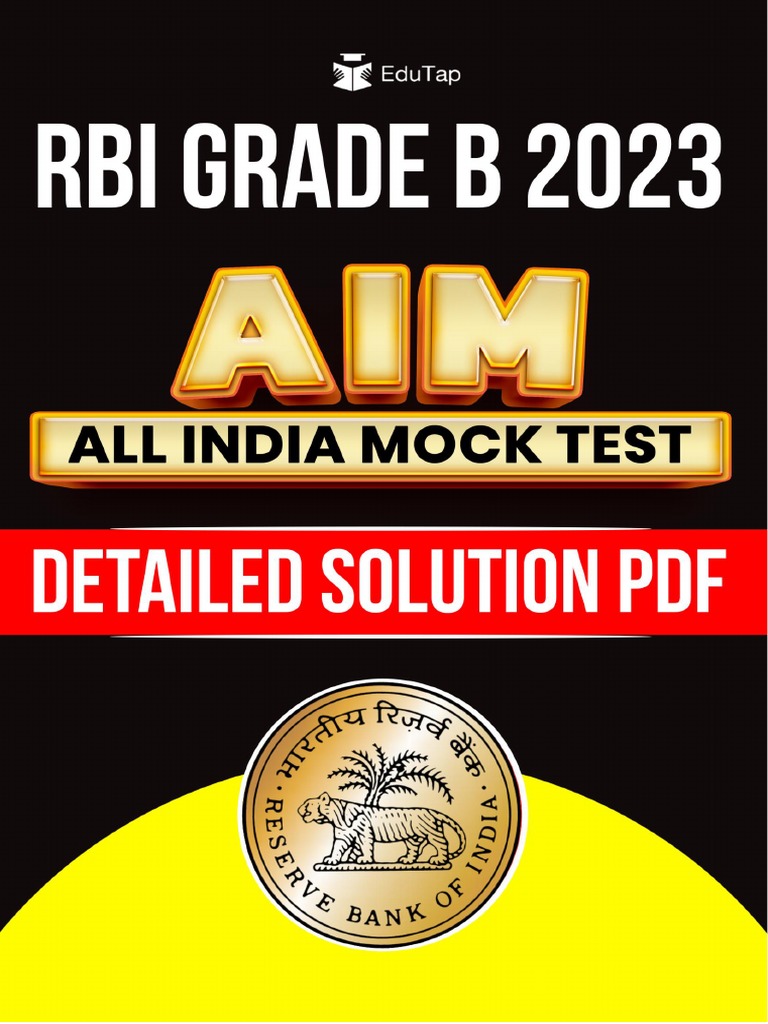RBI Grade B AIM Solution PDF 2 Lyst7713 | PDF