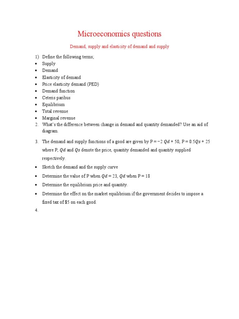 Microeconomics Questions | PDF