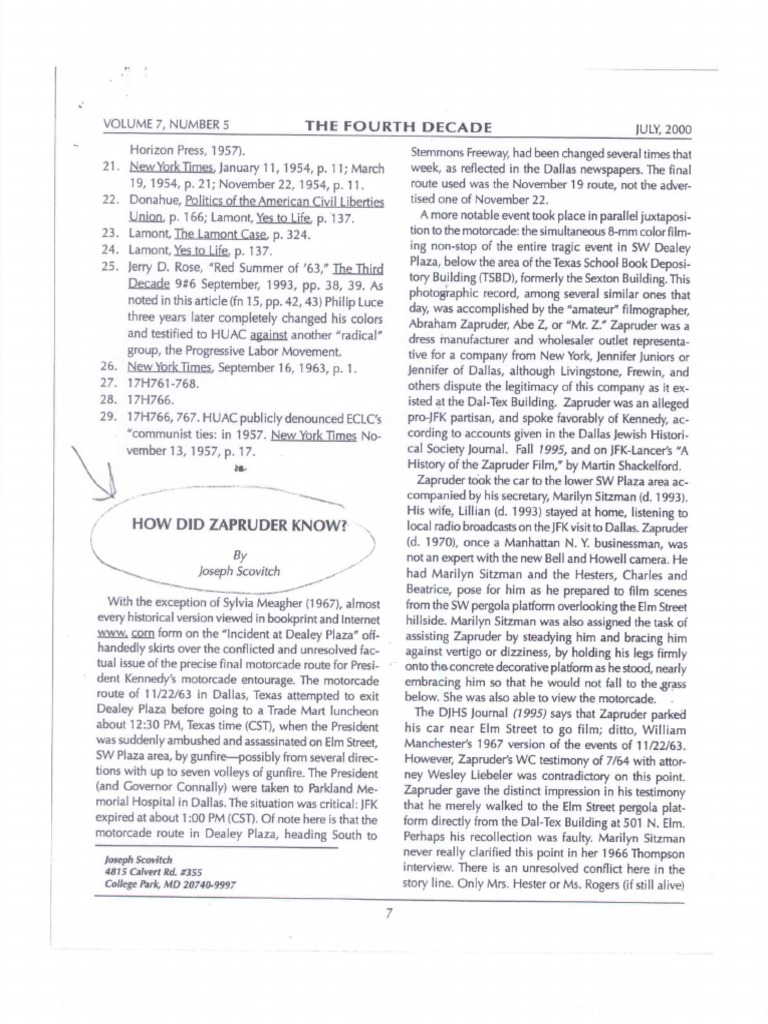 How Did Zapruder Know | PDF