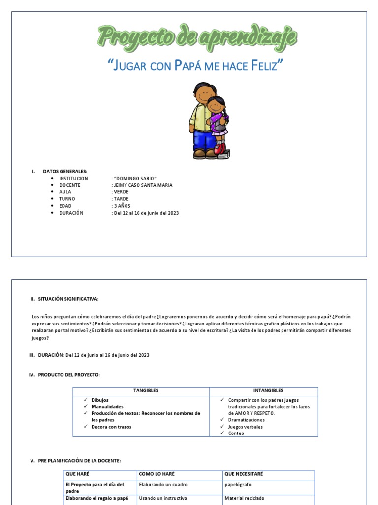 Proyecto - Dia Del Padre Nivel Inicial | PDF