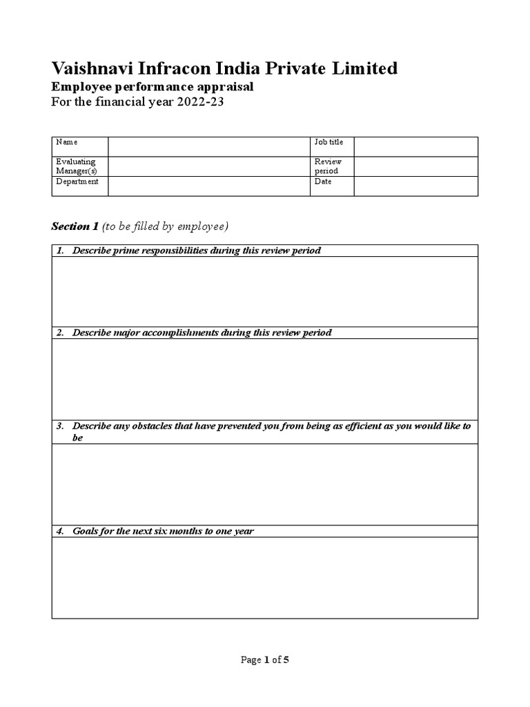 Employee Performance Evalution | PDF | Performance Appraisal | Goal Employee Performance Evalution | PDF | Performance Appraisal | Goal