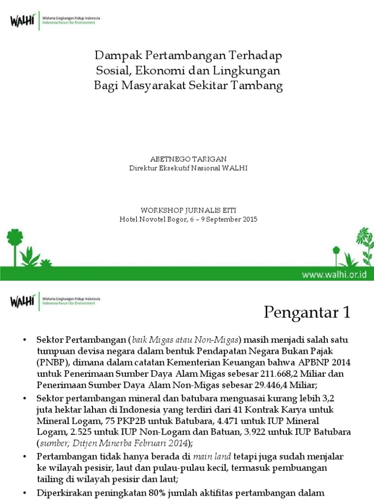 Presentasi Dampak Pertambangan | PDF