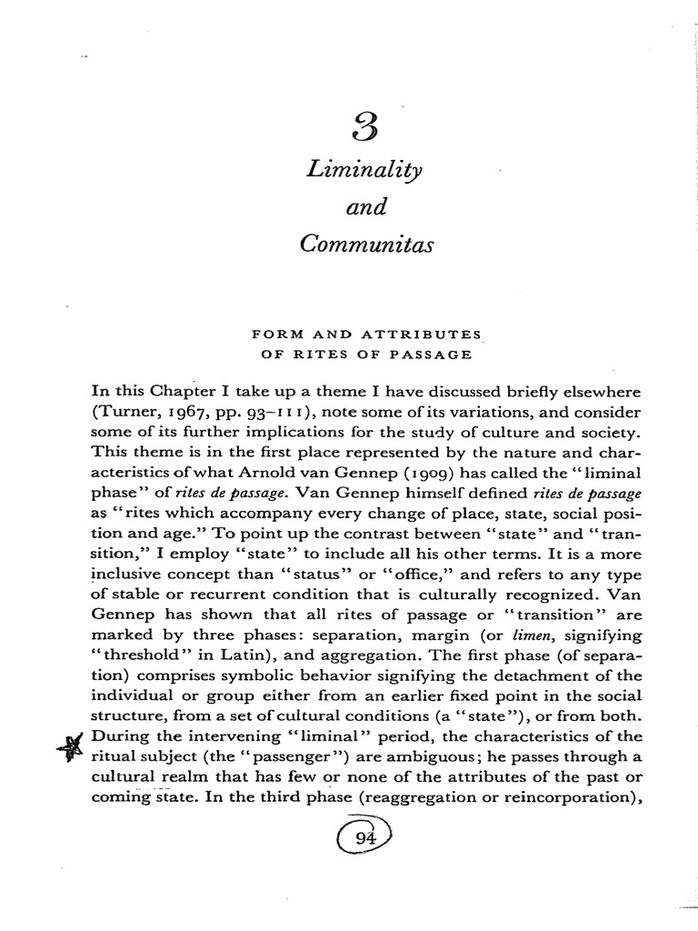 Turner - Liminality and Communitas | PDF