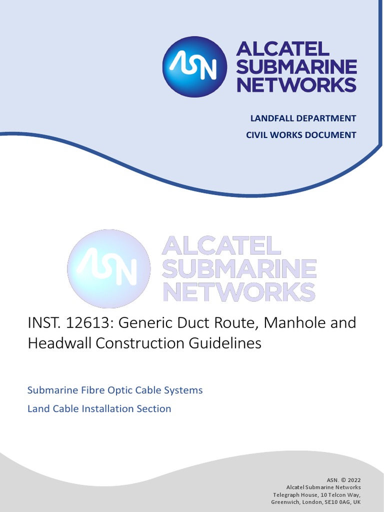 ASN Generic Duct Route Manhole and Headwall Construction Guidelines ... ASN Generic Duct Route Manhole and Headwall Construction Guidelines ...