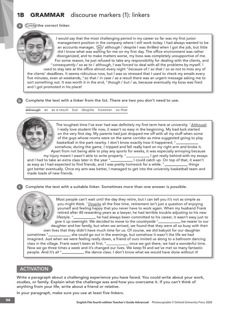 EnglishFile4e Advanced TG PCM Grammar 1B | PDF