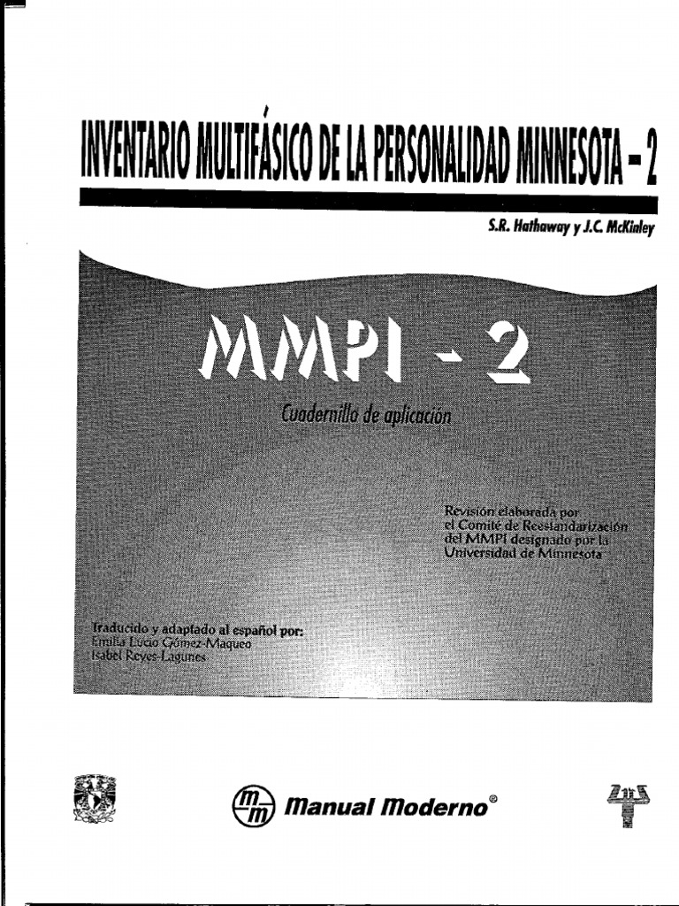 Cuadernillo Mmpi-2 | PDF