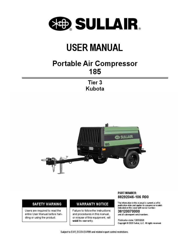 Sullair 185 Operators Manual | PDF