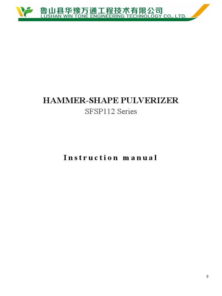 SFSP112 Hammer Shape Pulverizer | PDF