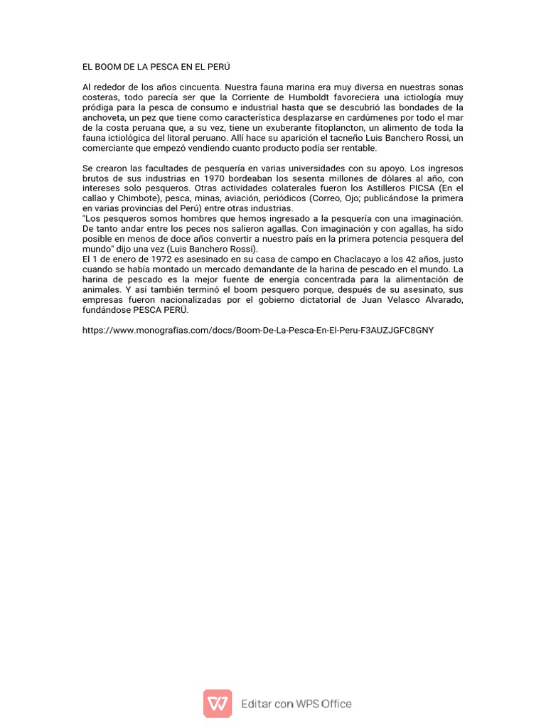 El Boom de La Pesca en El Perú | PDF