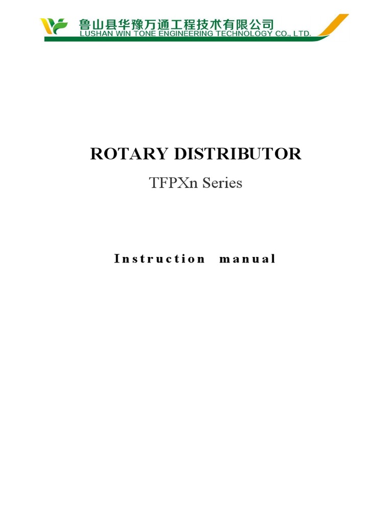 TFPXN Rotary Distributor | PDF | Vacuum Tube | Switch