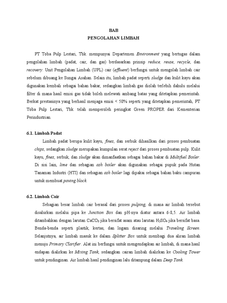 Limbah Laporan TPL | PDF