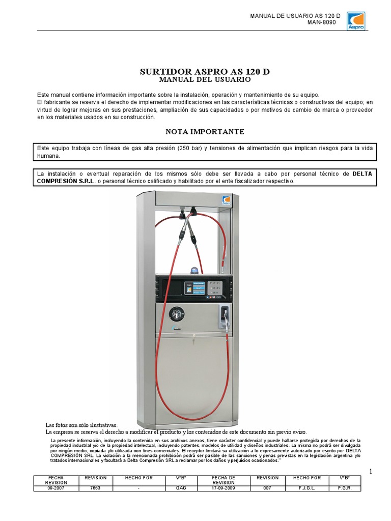 Manual de Usuario - Surtidor AS 120 D AC | PDF | Tecnología
