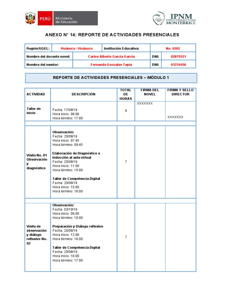 EJEMPLO Reporte de Firma | PDF
