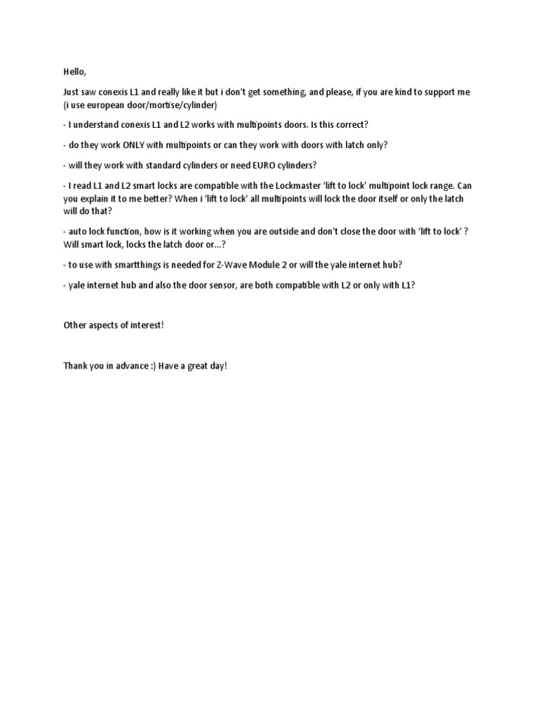 Yale Conexis L1 and L2 Questions | PDF