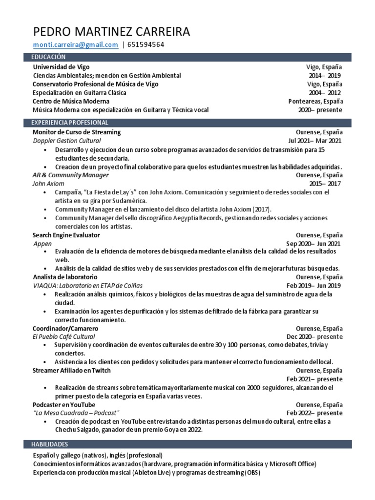 CV Final Pedo | PDF | España