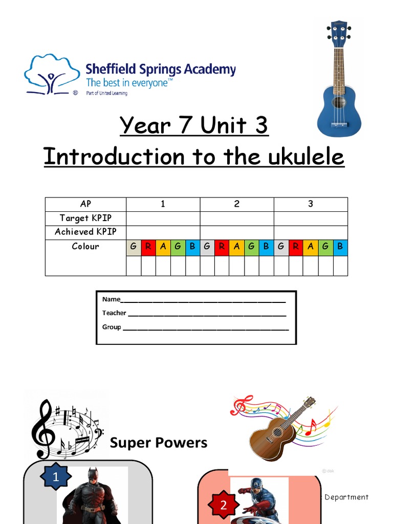 Y7 Unit 3 Ukulele Booklet | PDF | Performing Arts | Musical Instruments