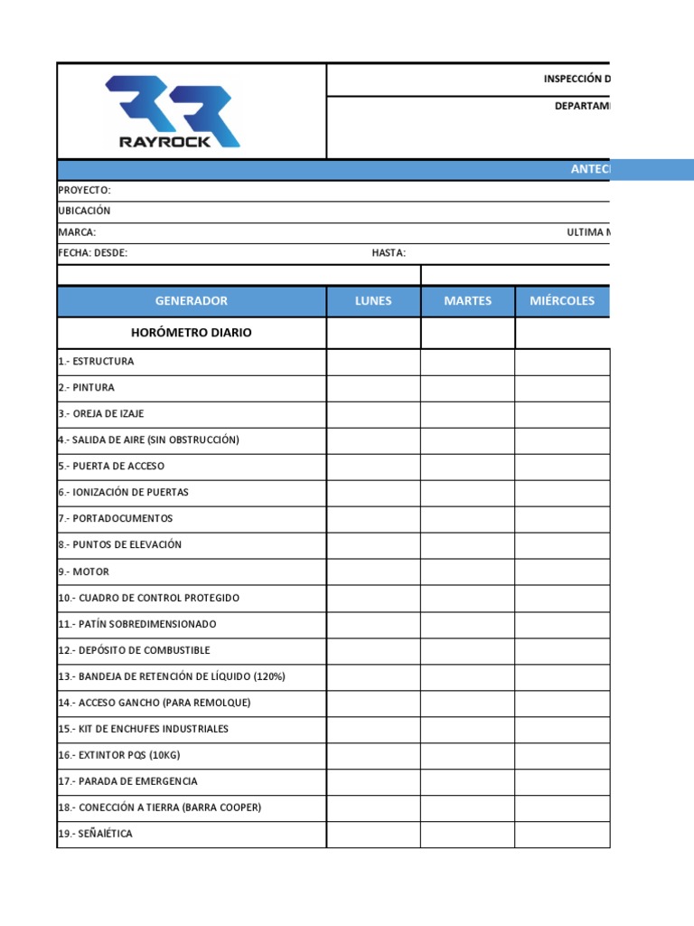 Check List Generador | PDF