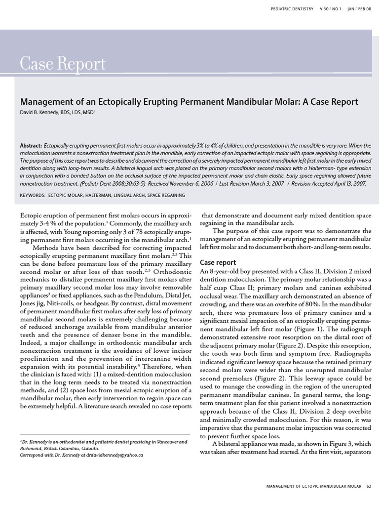 Case Report: Management of An Ectopically Erupting Permanent Mandibular ...