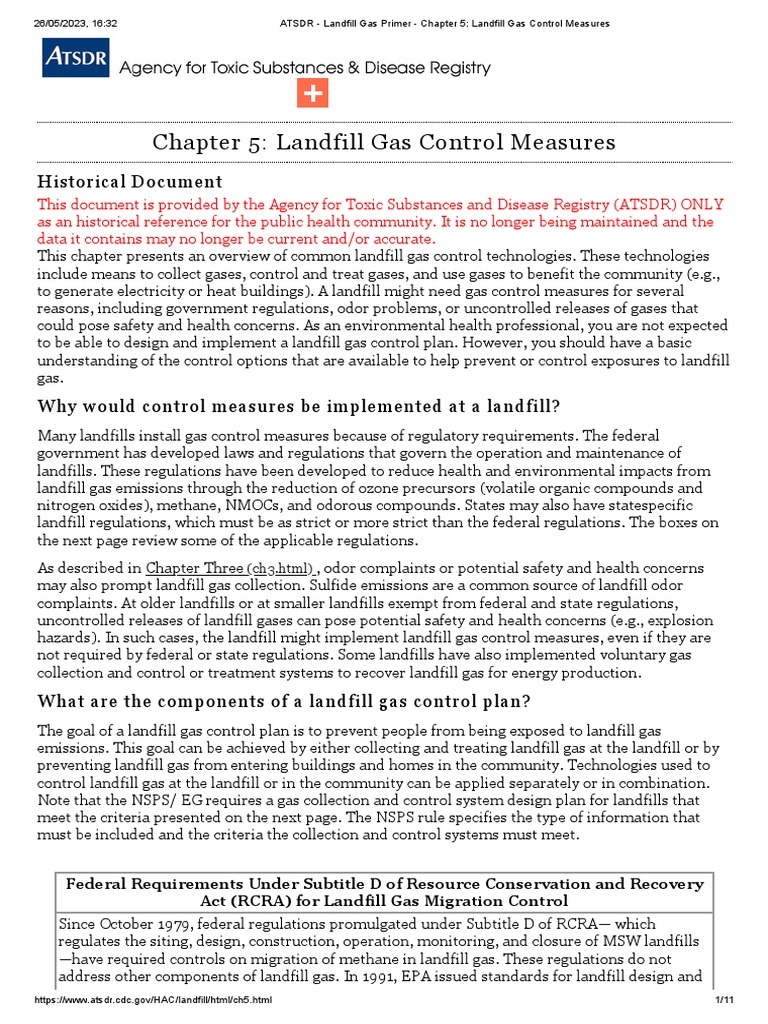 ATSDR - Landfill Gas Primer - Chapter 5 - Landfill Gas Control Measures ... ATSDR - Landfill Gas Primer - Chapter 5 - Landfill Gas Control Measures ...
