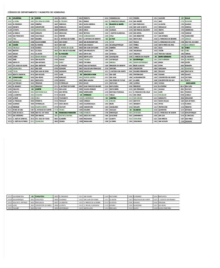 Cuadro Codigos RNP | PDF