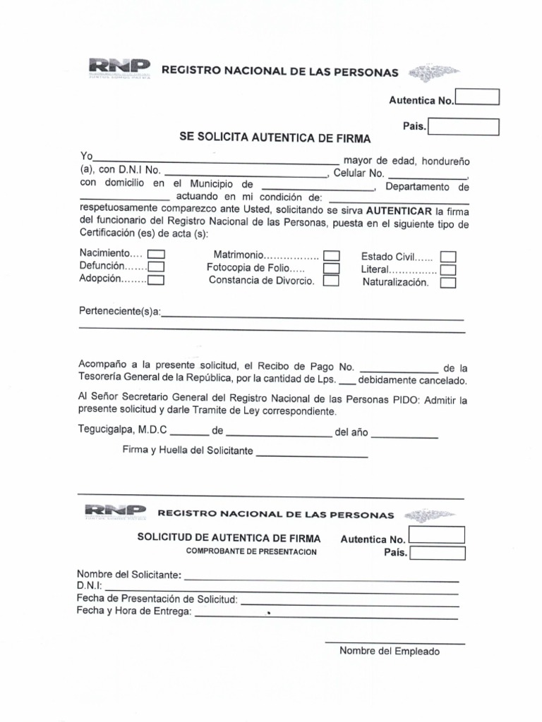 Formato Solicitud Autentica RNP 02.09.22 | PDF