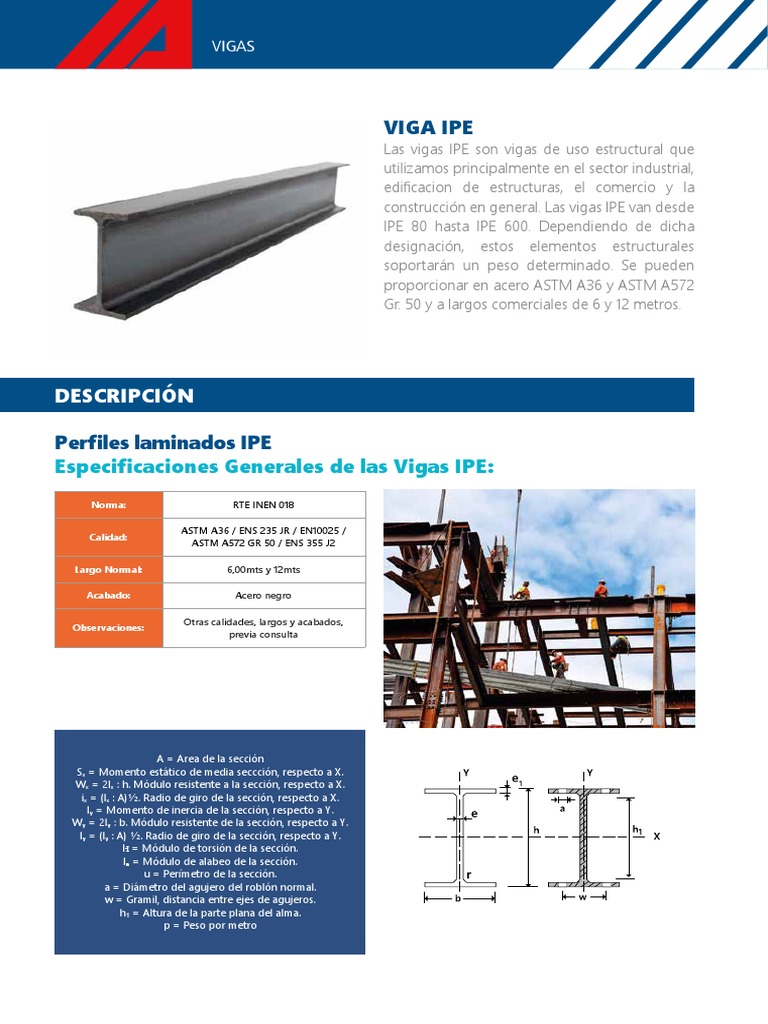 Importaceros Viga Ipe | PDF | Viga (Estructura) | Mecánica de sólidos