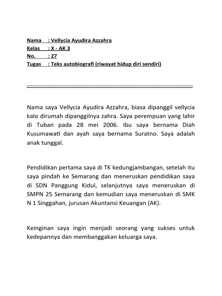 Teks Autobiografi Pdf