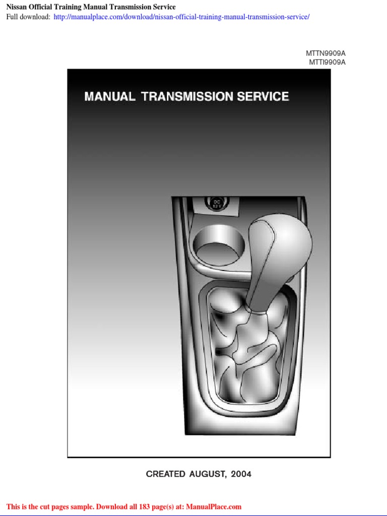 Nissan Official Training Manual Transmission Service | PDF | Manual ...