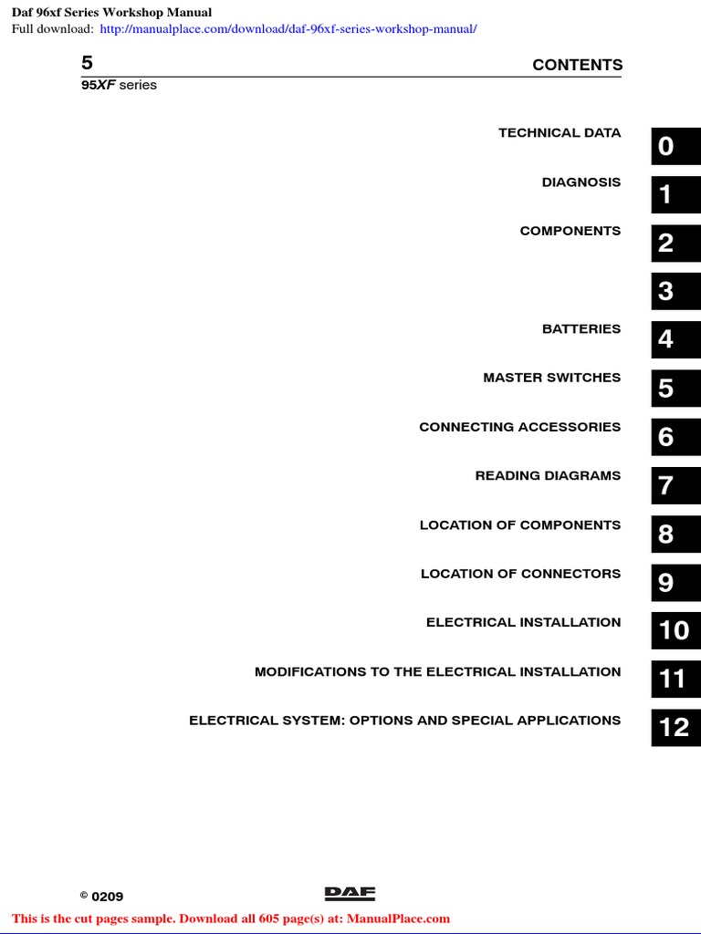 Daf 96XF Series Workshop Manual | PDF | Rechargeable Battery | Battery ...