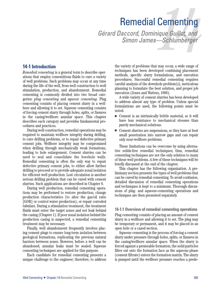 WELL CEMENTING Cap14second Edition | PDF