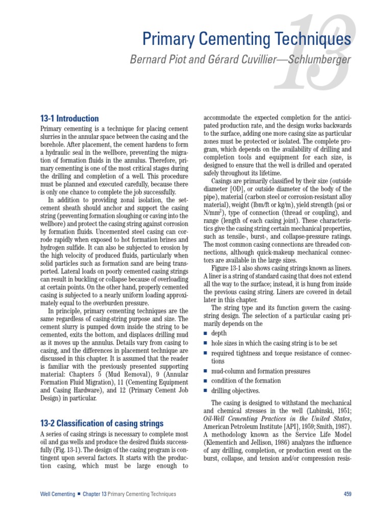 Well Cementing 13cap I | PDF | Casing (Borehole) | Oil Well