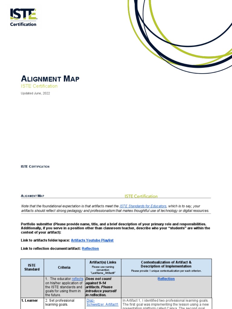 Iste Certification - Alignment Map | PDF | Educational Assessment ...