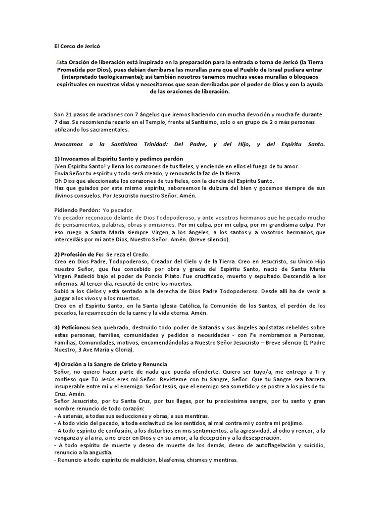 Oracion Del Cerco de Jerico 21 Pasos | PDF | María, madre de Jesús ...