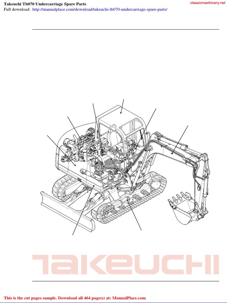 Takeuchi Tb070 Undercarriage Spare Parts | PDF | Equipment | Mechanical ...