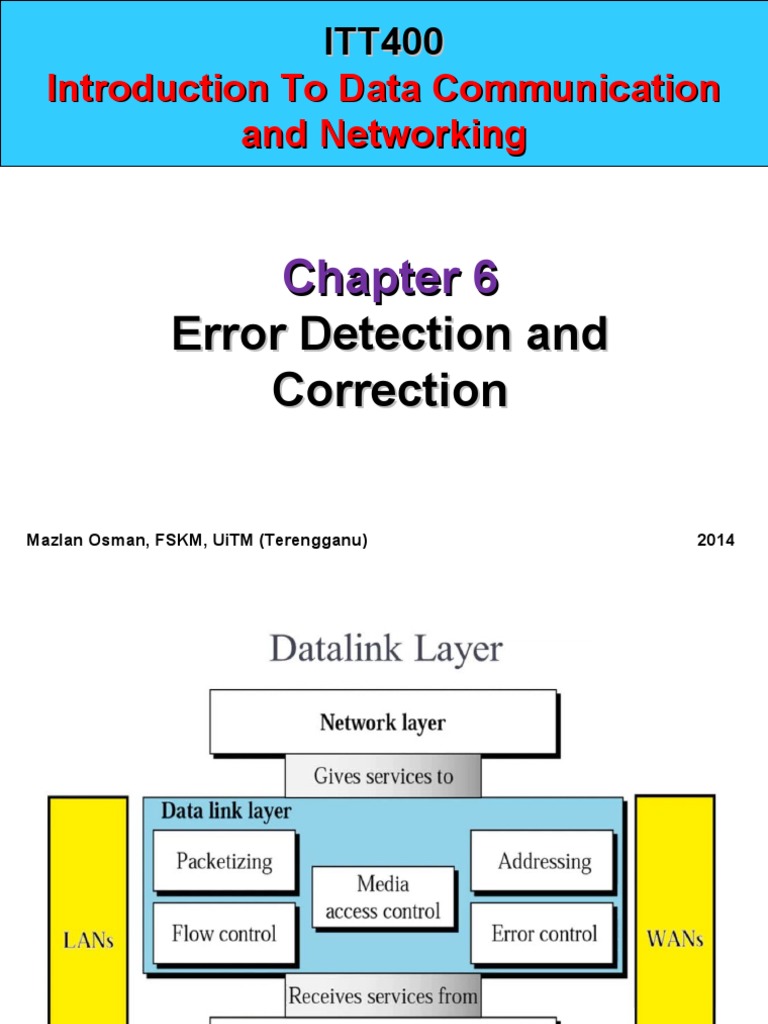 Ch6 Error Detection and Correction | PDF | Code | Telecommunications Engineering