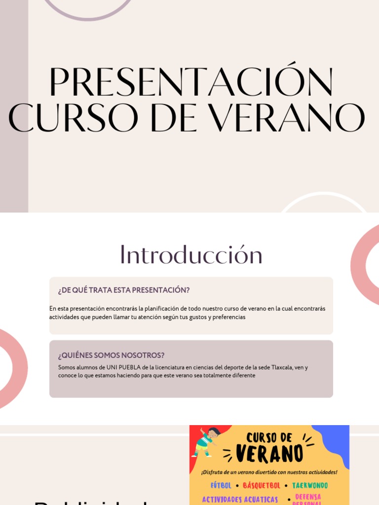 Presentacion Curso de Verano | PDF
