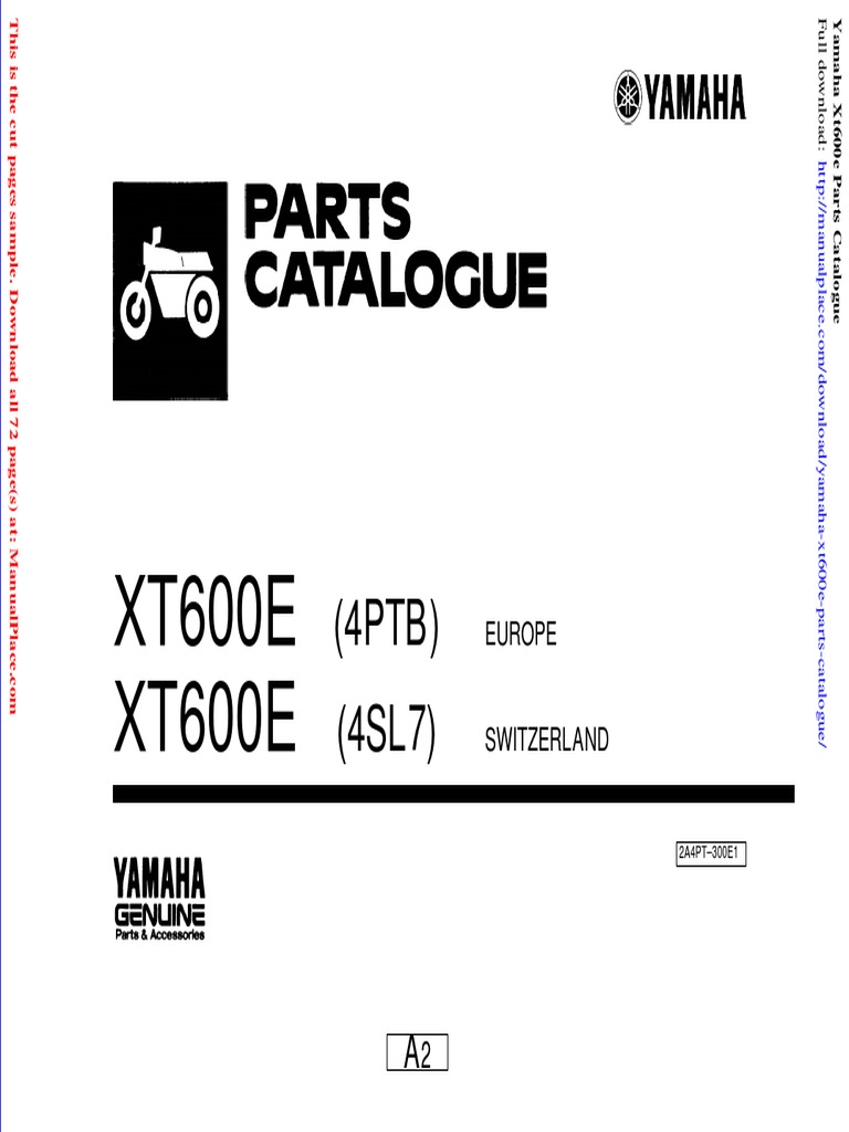 Yamaha Xt600e Parts Catalogue | PDF | Rotating Machines | Engines