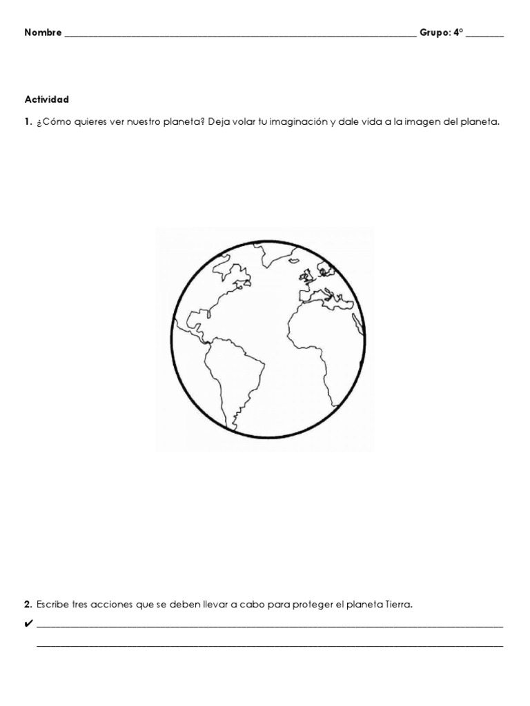 Actividad Dia de La Tierra 4° | PDF