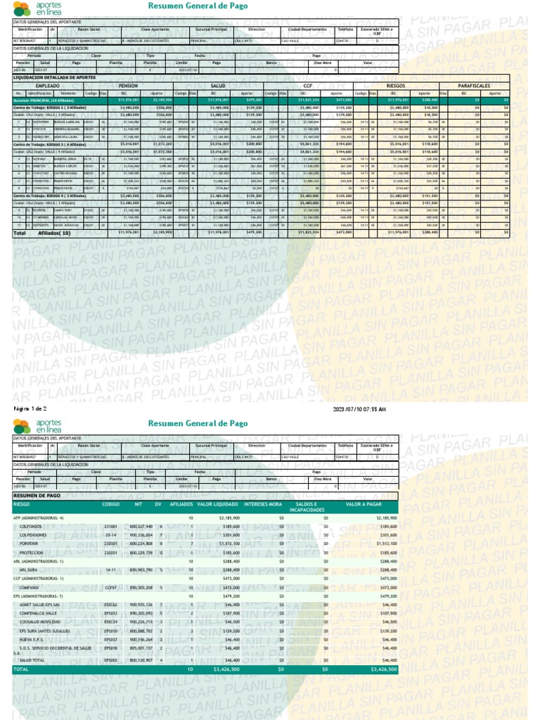 Mafars 025 | Descargar gratis PDF | Pensión | Beneficios para empleados