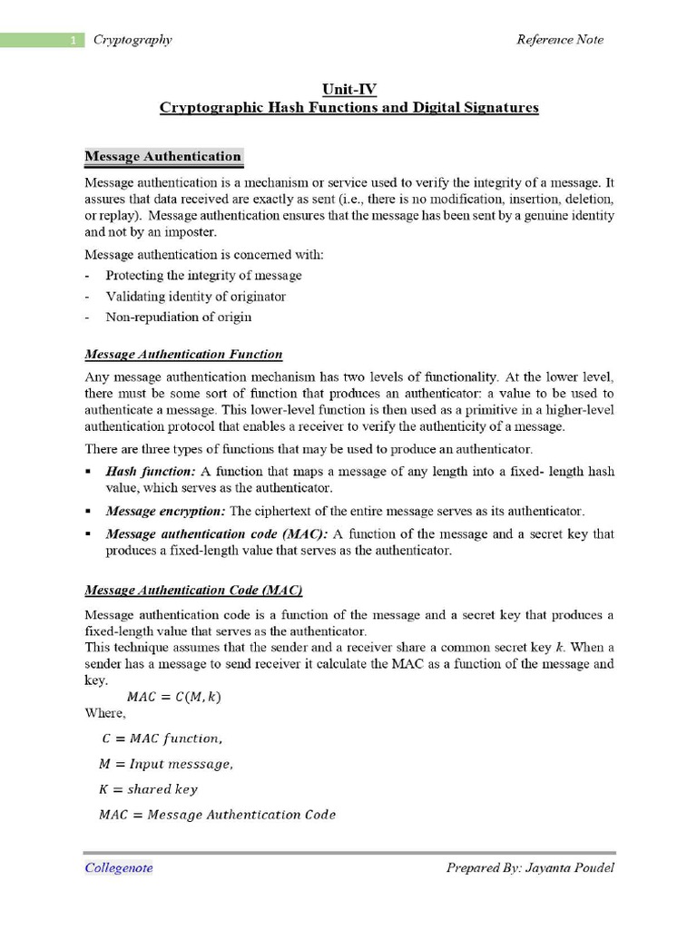 Crypto Unit-Iv CSIT | PDF